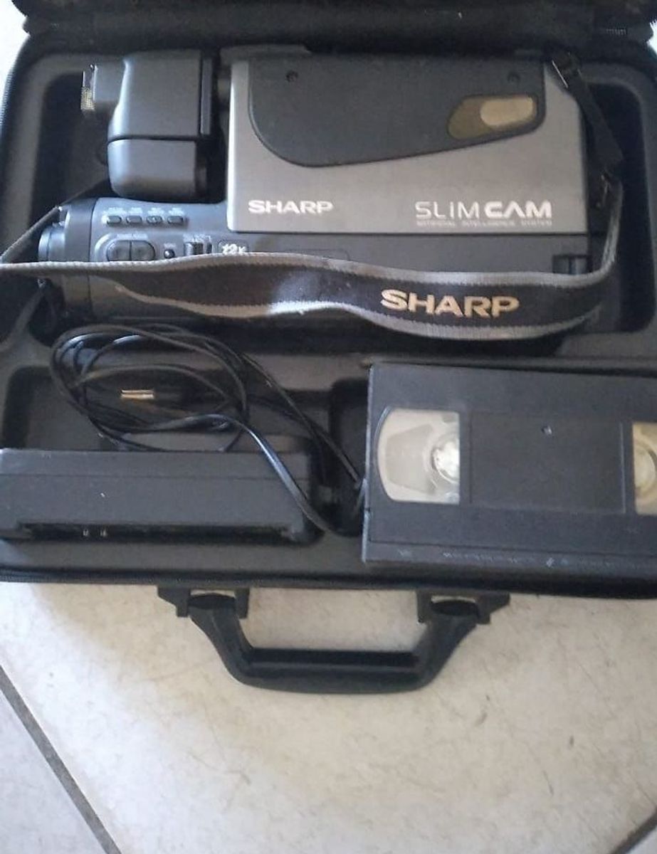 Câmera Filmadora Sharp Vhs Vintage Slim Cam Seminova Original ...