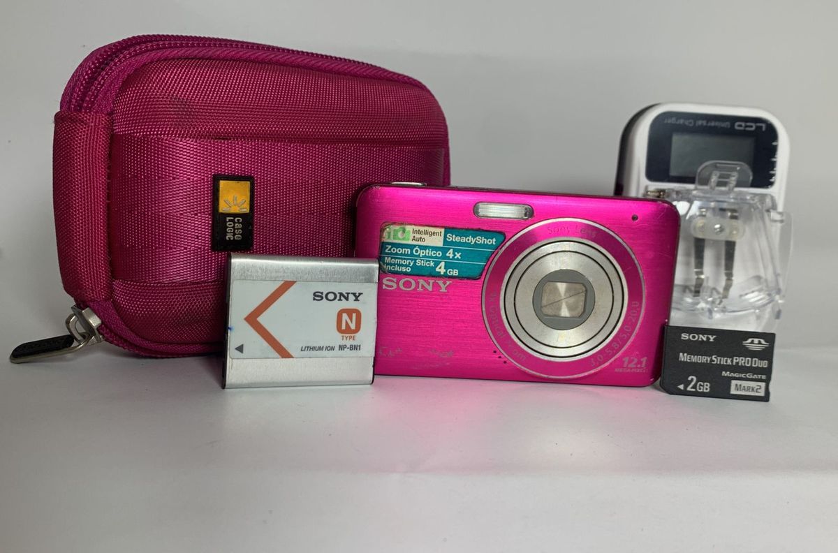 Camera Sony Cybershot Rosa 12.1 Mp Completa | Máquina Fotográfica ...