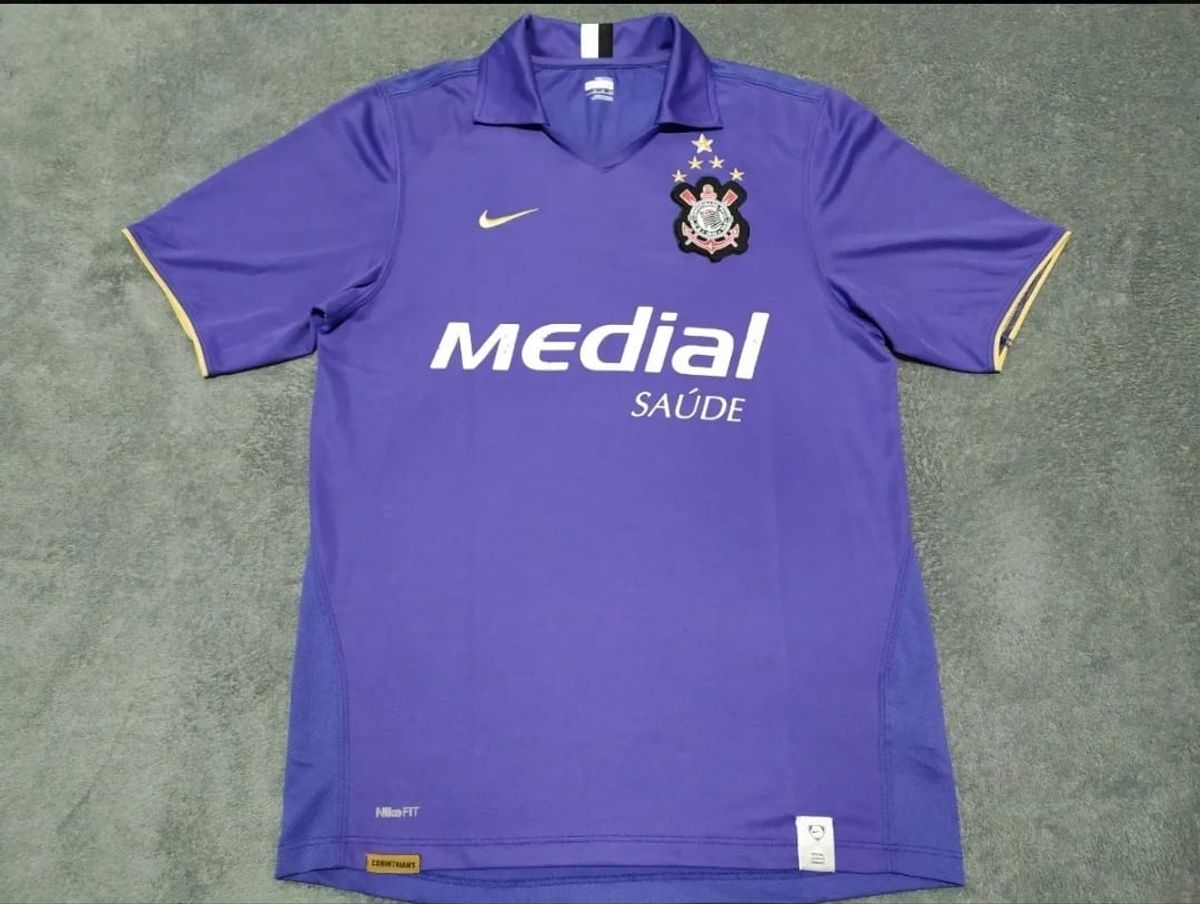 Camisa 3 Roxa Corinthians 2008 Original Nike Medial - Tam P | Camisa ...