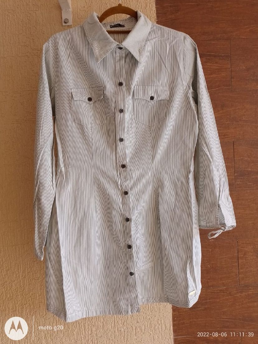 Camisa Alongada Retook | Camisa Feminina Retook Jeans Nunca Usado ...