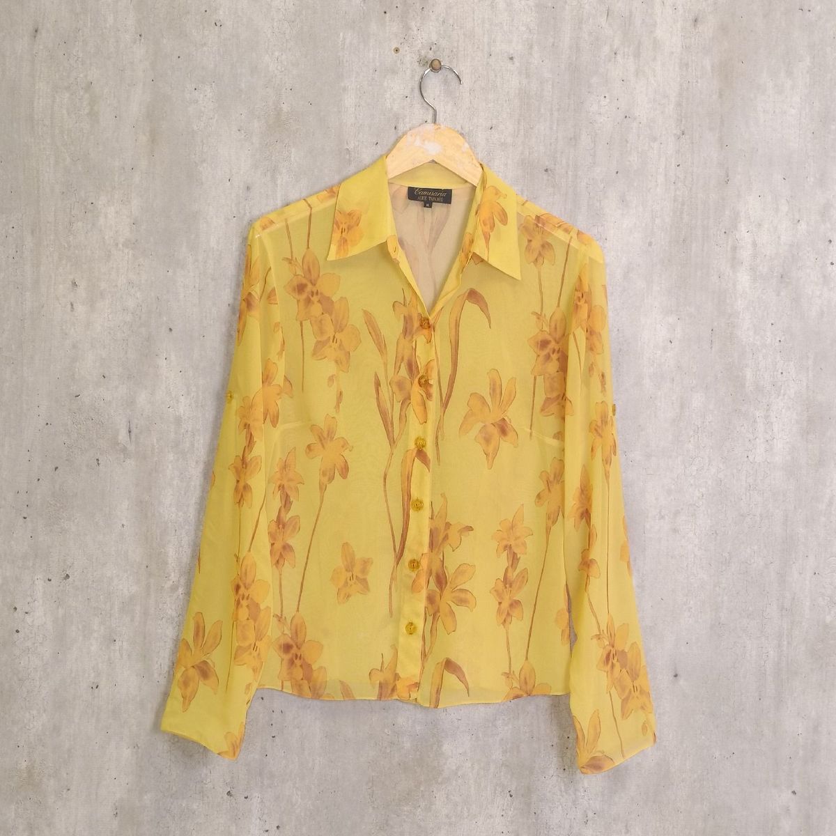 Camisa Amarela Floral Alice Tapajós | Camisa Feminina Alice Tapajós ...