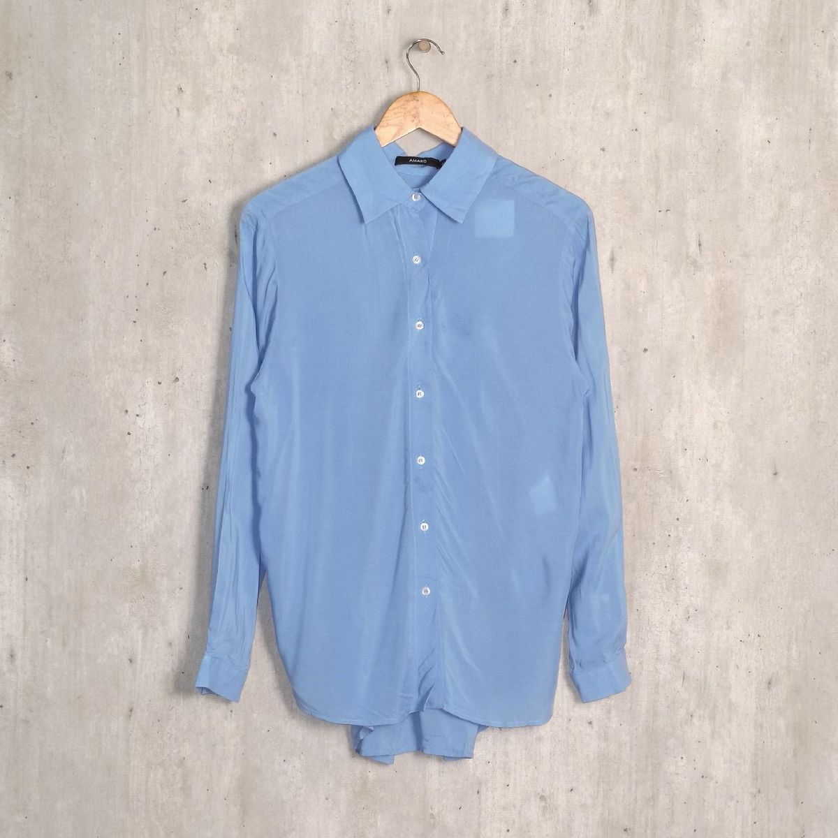 Camisa Azul Amaro | Camisa Feminina Amaro Usado 52068557 | enjoei