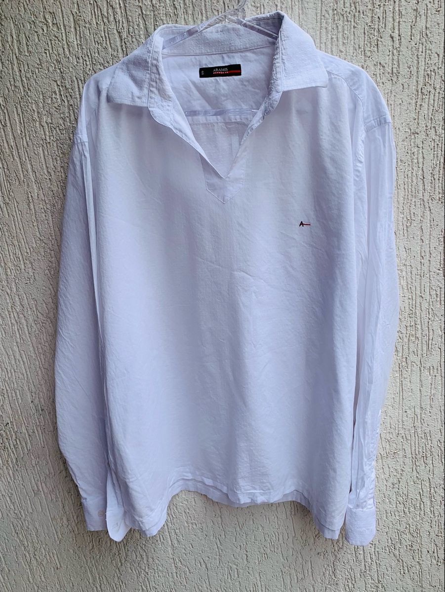 Camisa / Bata Masculina Branca Marca Aramis | Camisa Masculina Aramis ...