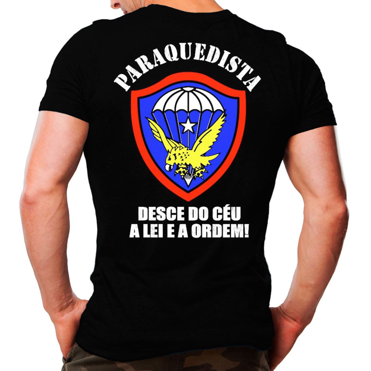 Camisa Camiseta, Paraquedista Emblema Pqdt | Item p/ Esporte e Outdoor Essential Rock Nunca ...