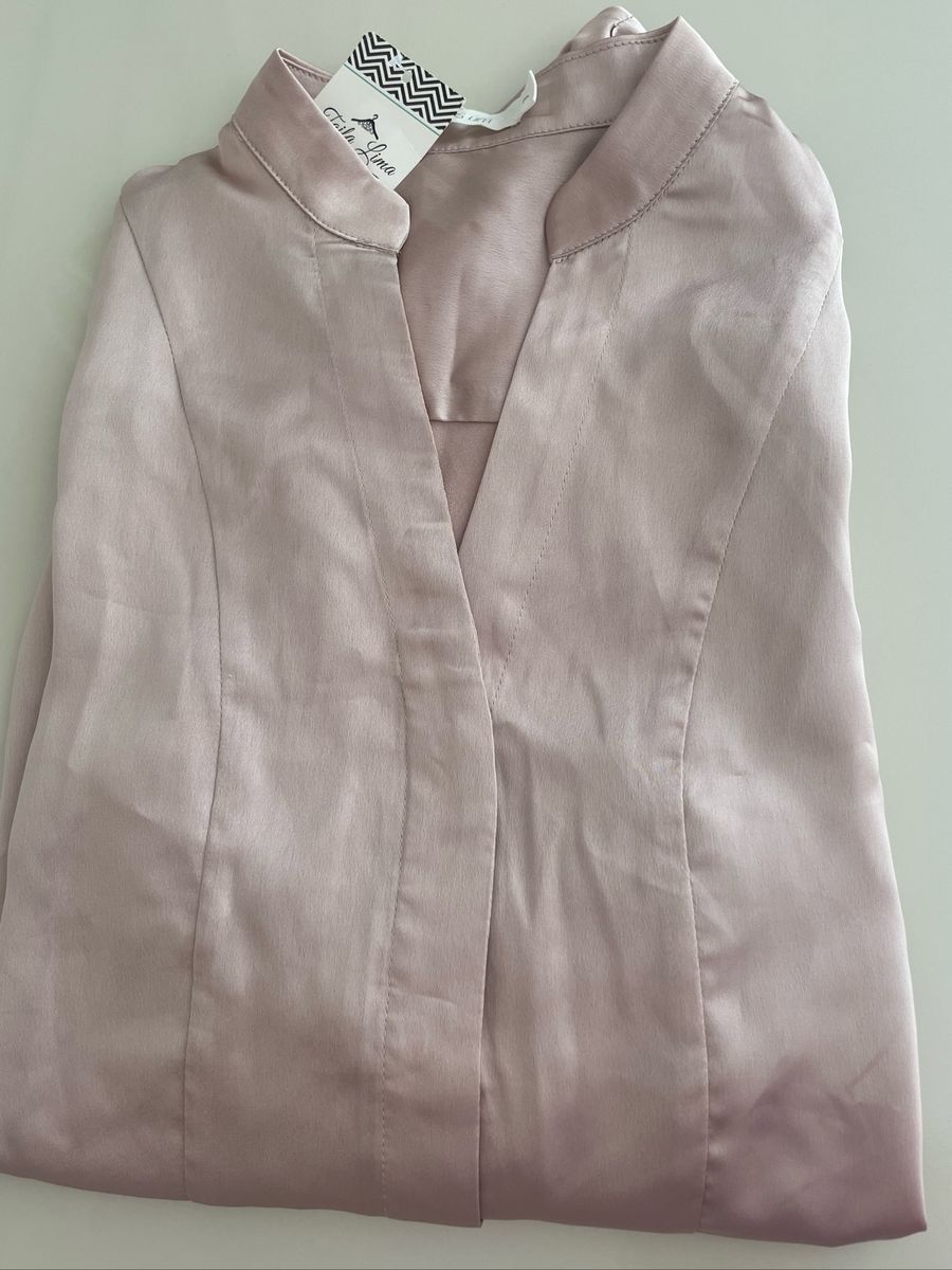Camisa Cetin Rosé Mais Um | Camisa Feminina Mais Um Nunca Usado ...