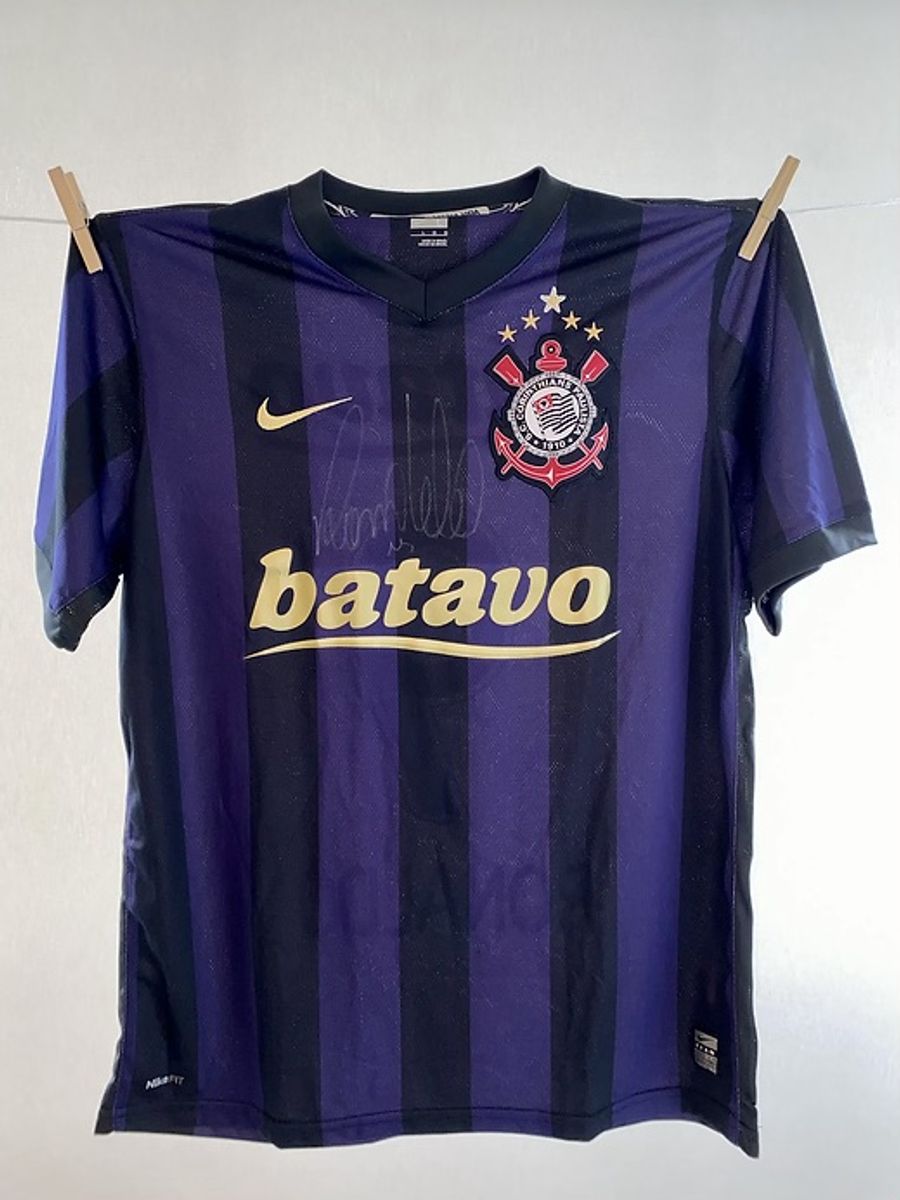 Camisa Corinthians Nike Autografada Ronaldo Fenomeno 2010 Roxa e Preta ...