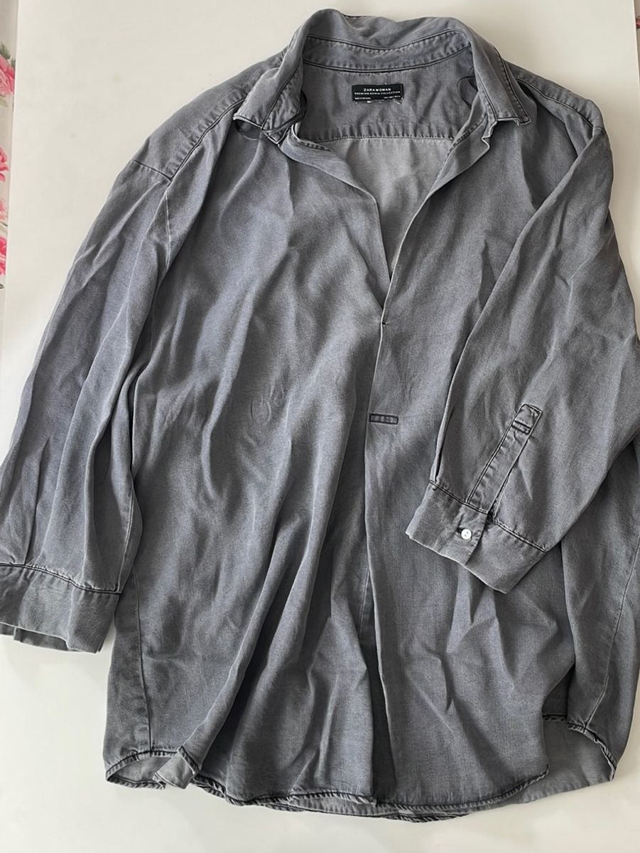 Camisa Descolada Zara | Camisa Feminina Zara Usado 77783738 | enjoei