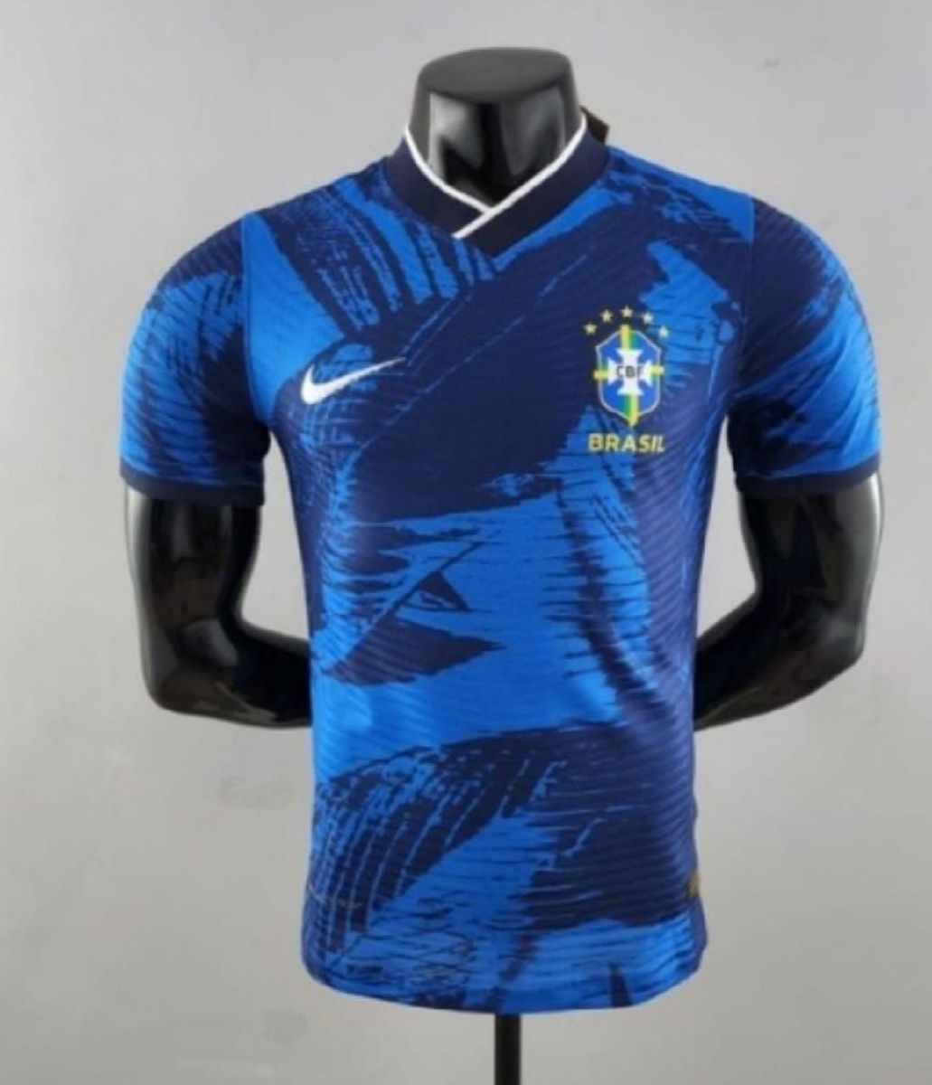 Camisa Do Brasil Azul 2022 Camisa De Time Brasil Azul Envio Imediato Roupa Esportiva