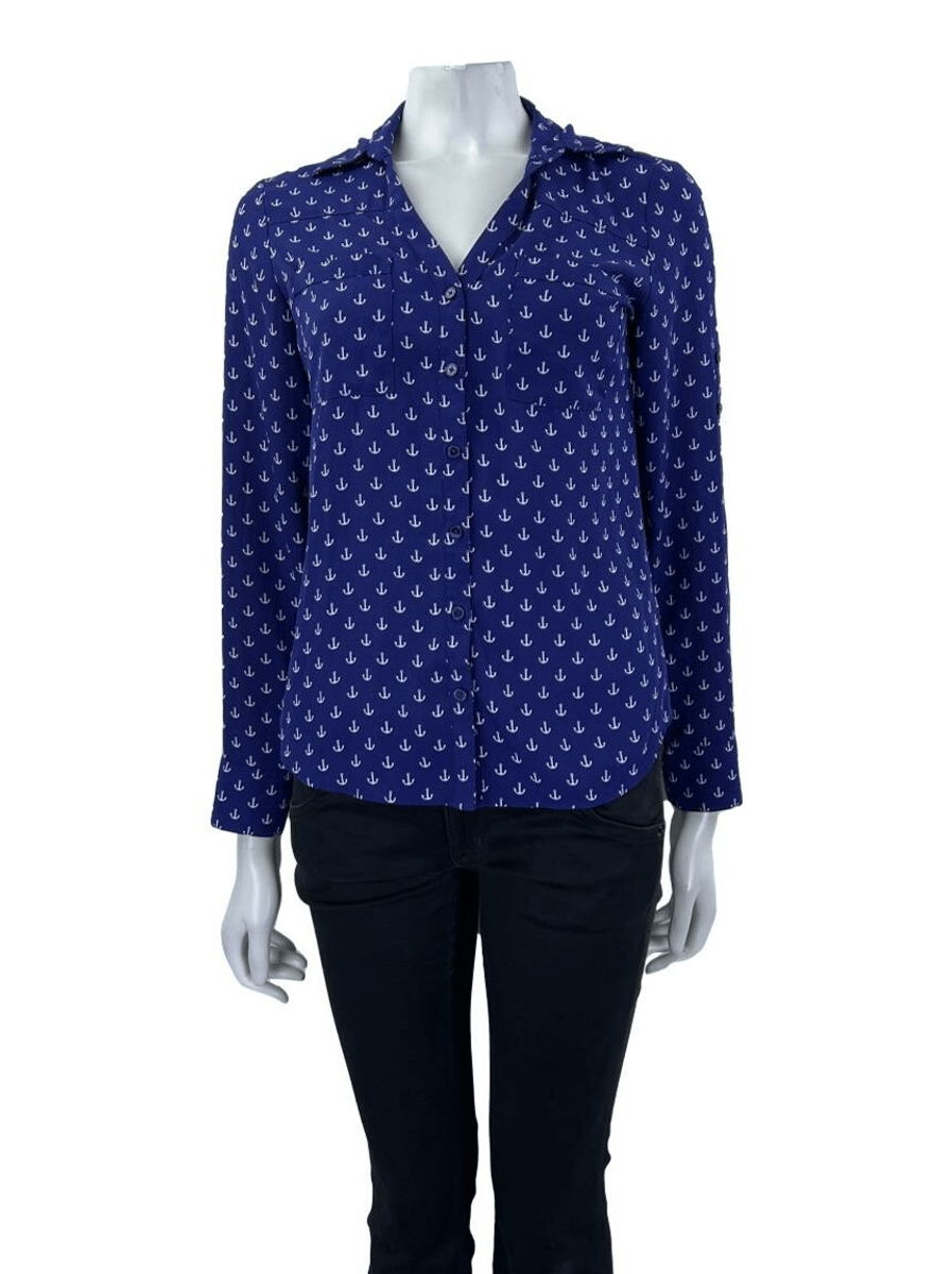 Camisa Express Manga Longa Azul | Blusa Feminina Express Usado 78719596 ...
