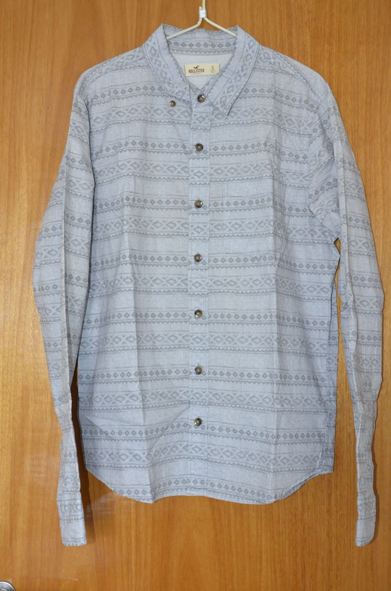 Camisa Hollister Cinza P Nunca Usada | Camisa Masculina Hollister Usado ...