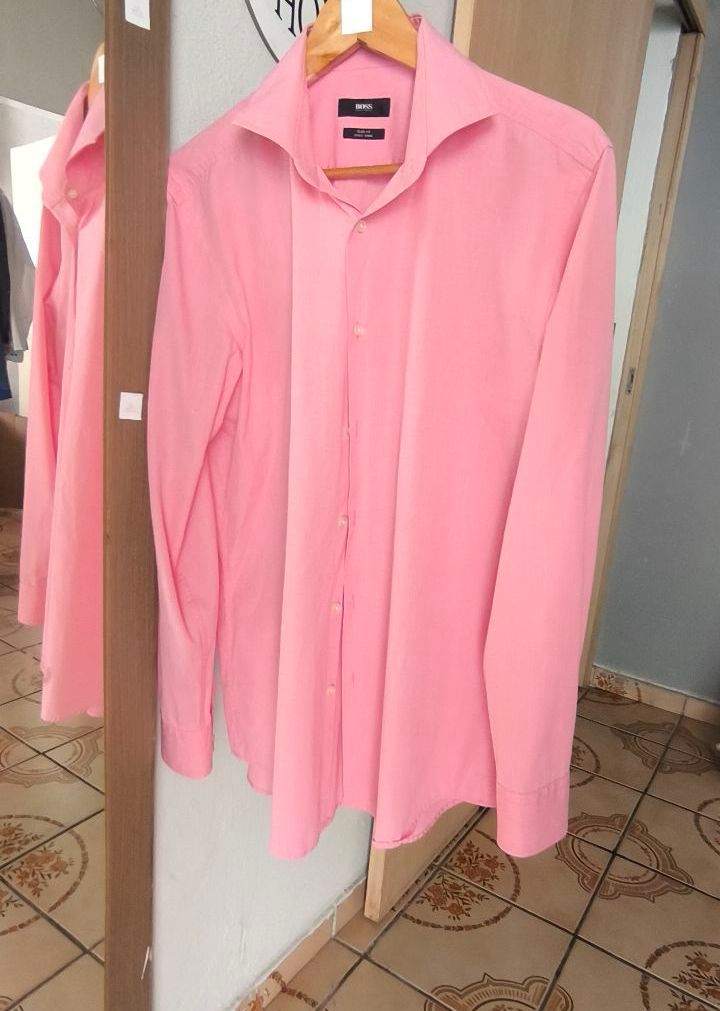 Camisa Hugo Boss Rosa Tam M | Camisa Masculina Hugo Boss Usado ...