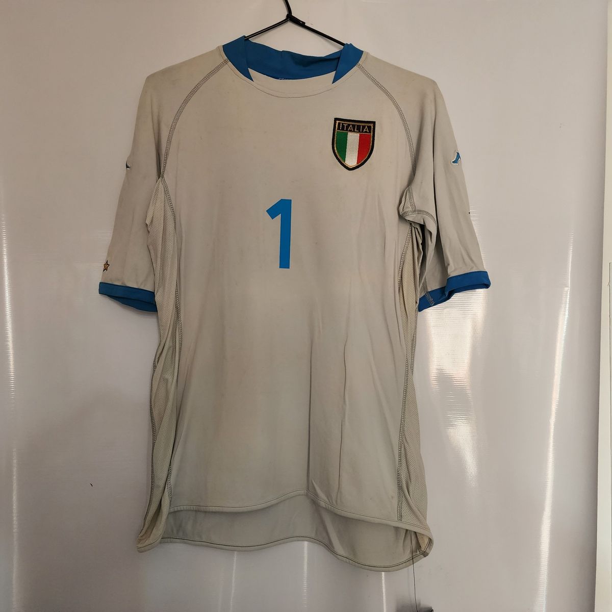 Camisa Itália Cinza 02-03 G Gk Buffon 1 Patch Copa 2002 Versão Jogador ...