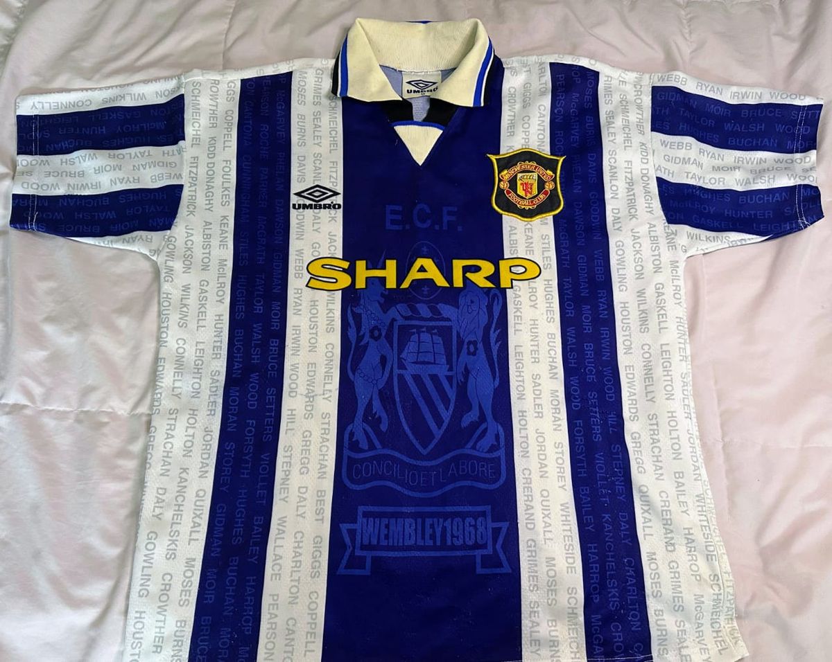 Camisa Manchester United Umbro Sharp Comemorativa Wembley Original Rara ...
