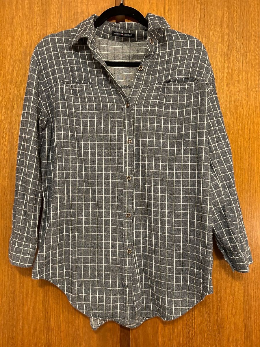 Camisa Manga Longa Azul | Camisa Feminina Brandy Melville Usado ...