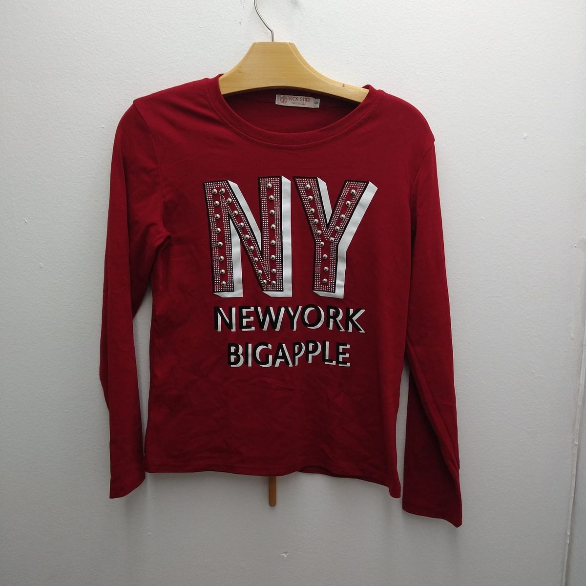 Camisa Manga Longa Vermelha Vick Star | Blusa Feminina Vick Star Usado ...