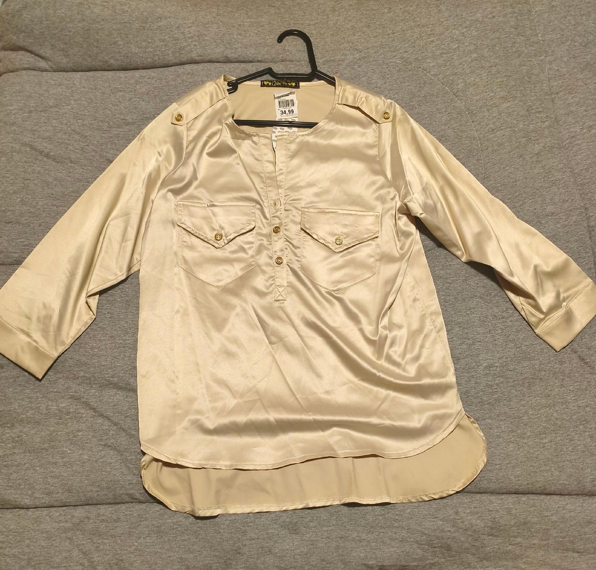 Camisa Manga Média Dourada | Camisa Feminina Miss Trip Nunca Usado ...