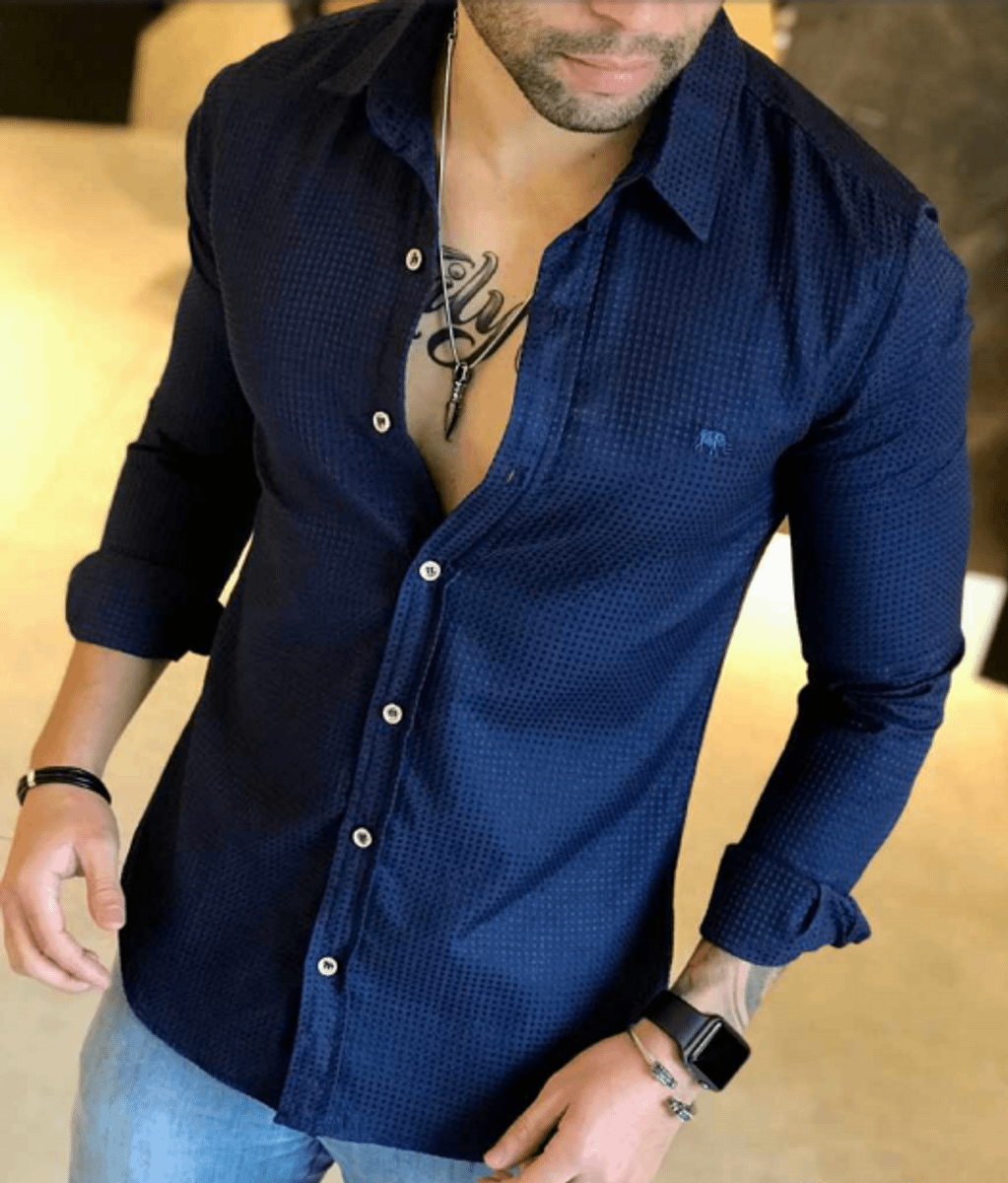 Camisa Masculina Sport Chic Manga Longa Luxoar | Camisa Masculina ...