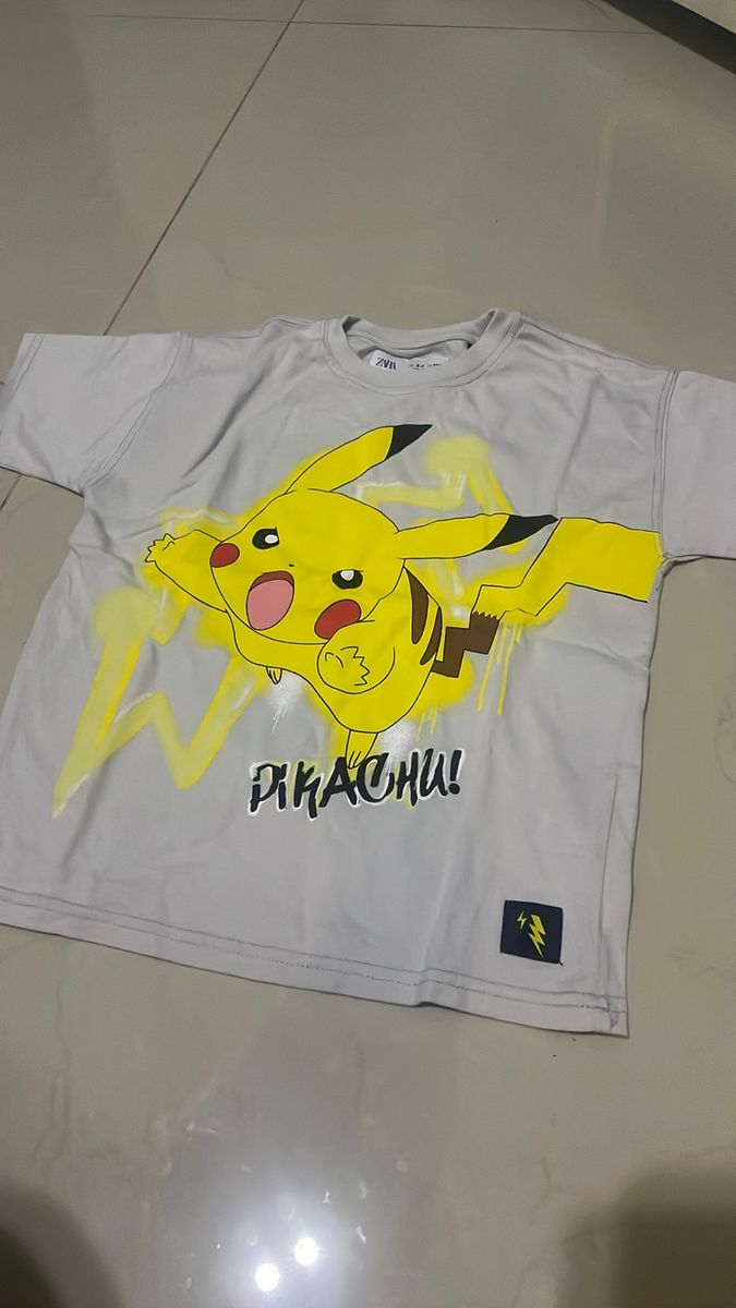 Camisa Pikachu 8 Anos Zara | Roupa Infantil para Menino Zara Usado ...