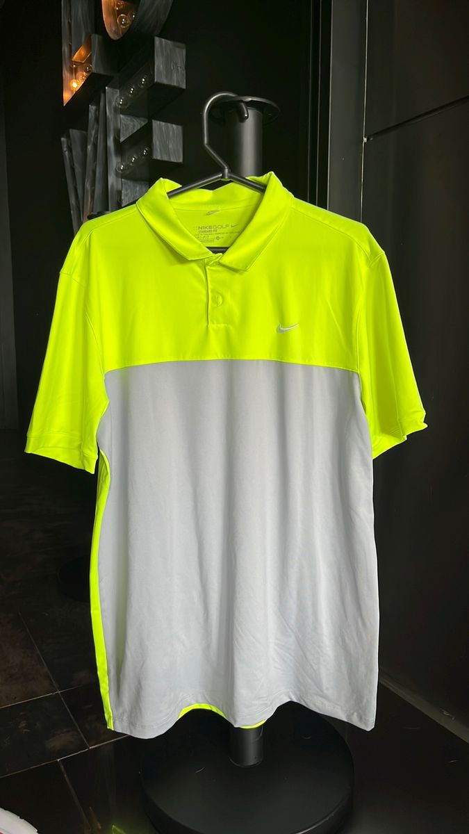 Camisa Polo Nike Dry Fit M Amarela e Cinza | Camiseta Masculina Nike ...
