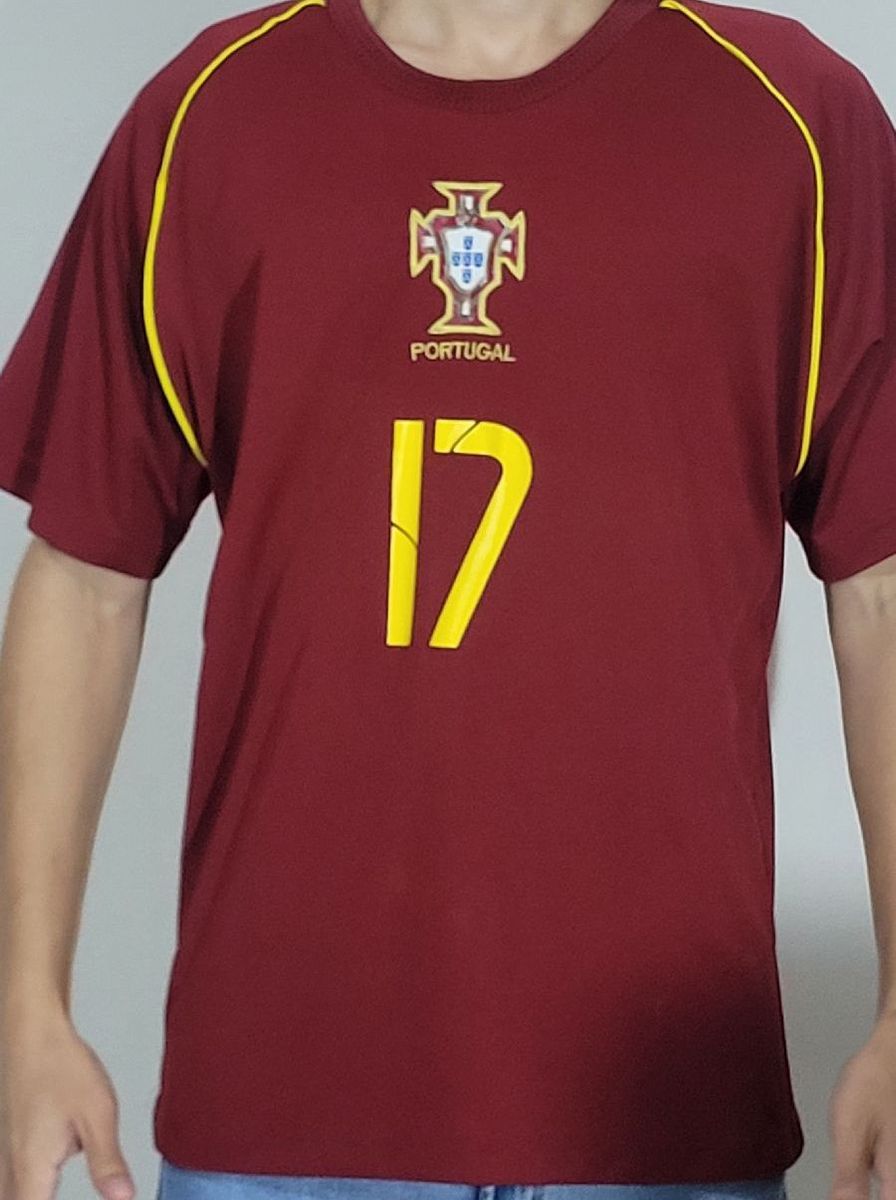 Camisa Portugal Cristiano Ronaldo N°17 | Camiseta Masculina Euro Usado ...