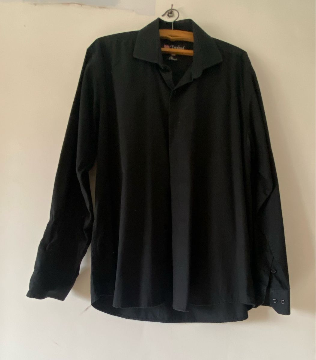 Camisa Preta Social Masculina | Camisa Masculina Englana Usado 80402913 ...