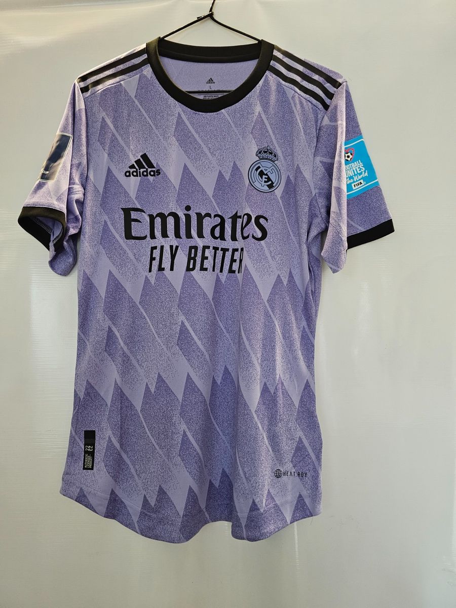 Camisa Real Madrid Roxa 22-23 G Vini Jr 20 Mundial Fifa Versão Jogador ...