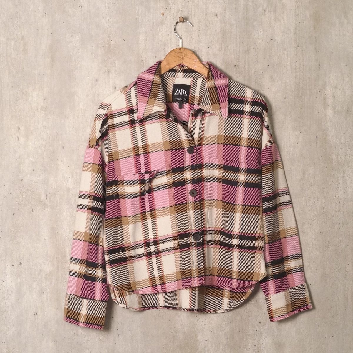 Camisa Rosa Xadrez Zara | Calça Feminina Zara Usado 60002967 | enjoei