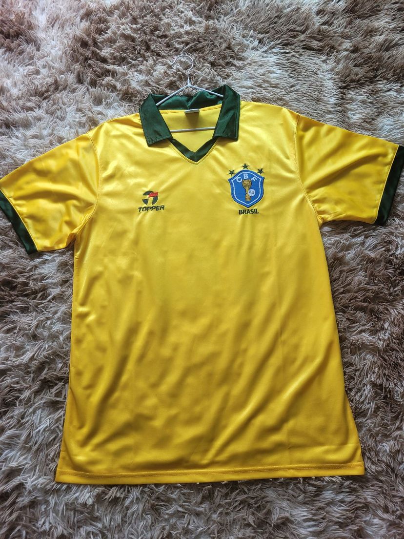 Camisa Seleção Brasil 1986 Sócrates | Camiseta Masculina Topper Usado ...