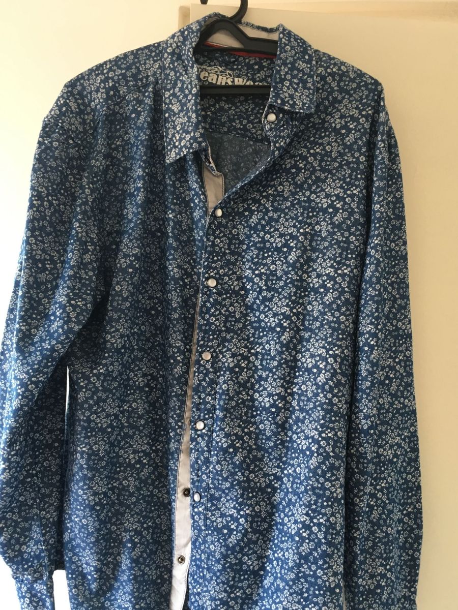 Camisa Slim Fit Azul Florida | Camisa Masculina Tng Usado 22010324 | enjoei