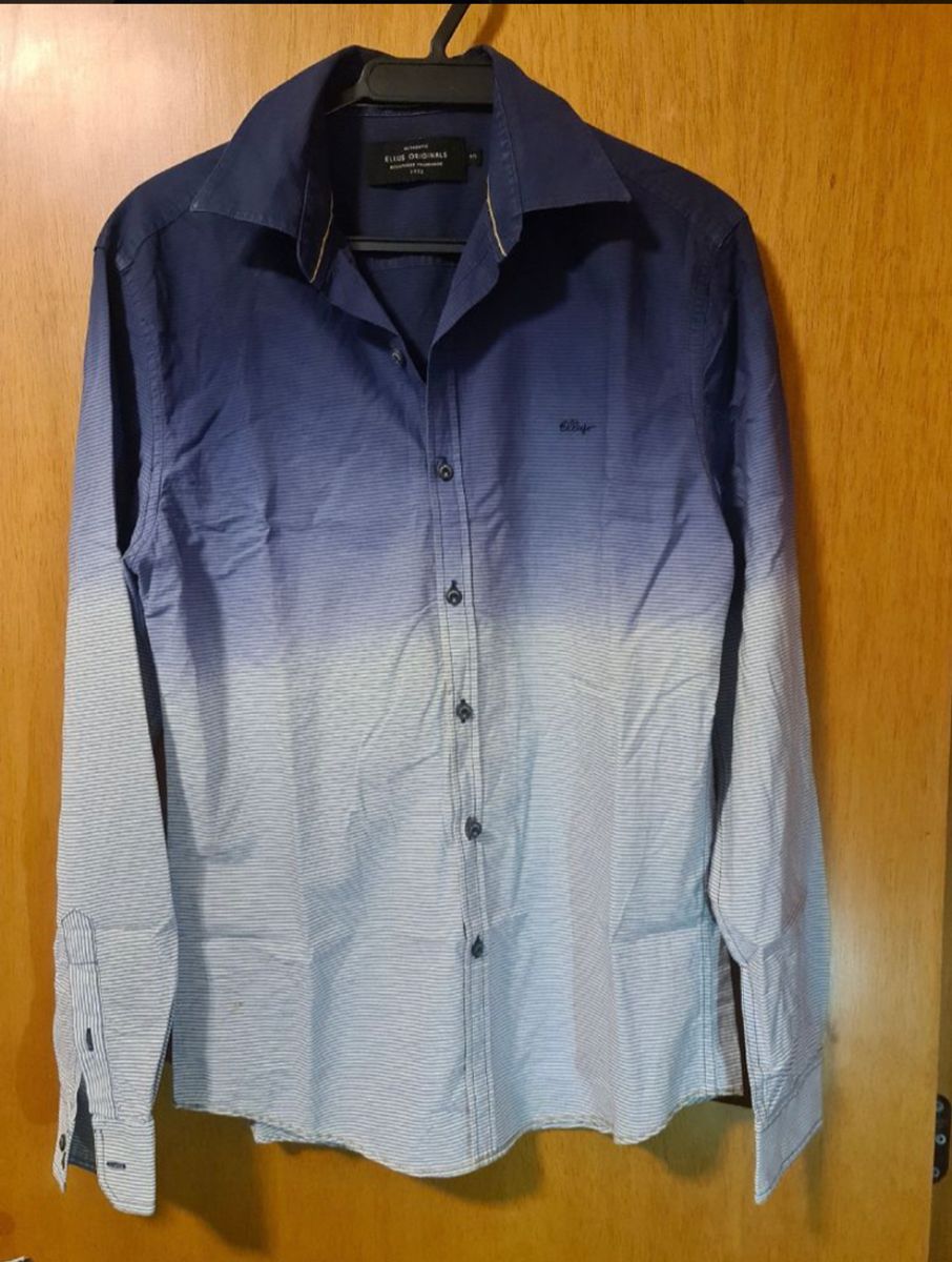 Camisa Social Ellus Original Tam P Azul Marinho Degrade, | Camisa ...