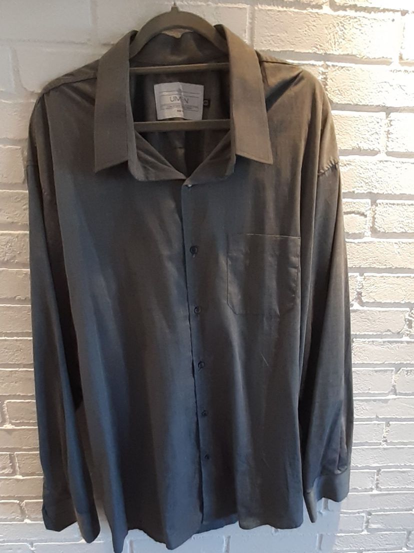 Camisa Social Manga Longa Umen Cinza | Camisa Masculina Umen Usado ...
