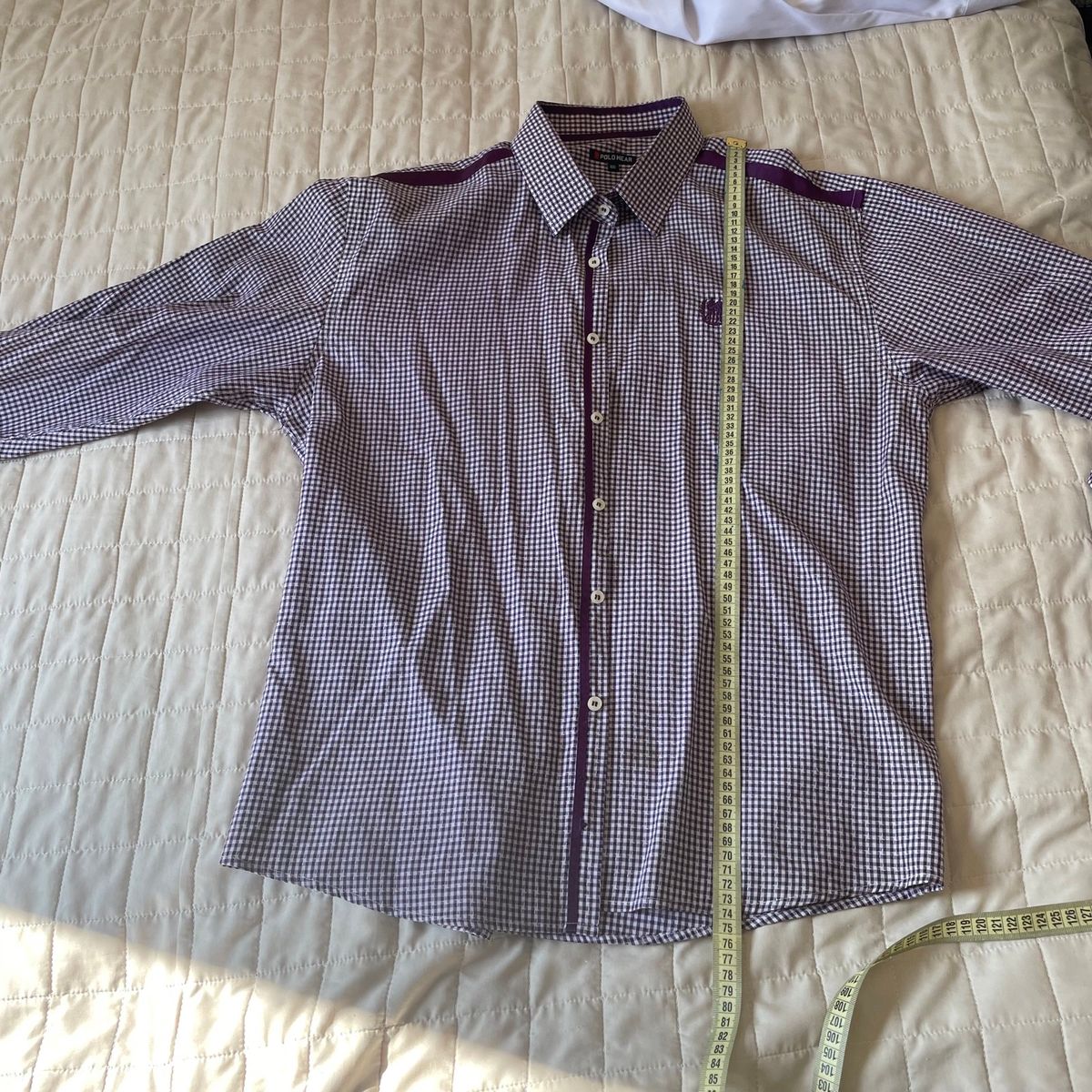 Camisa Social Masculina Roxa | Camisa Masculina Polo Wear Usado ...