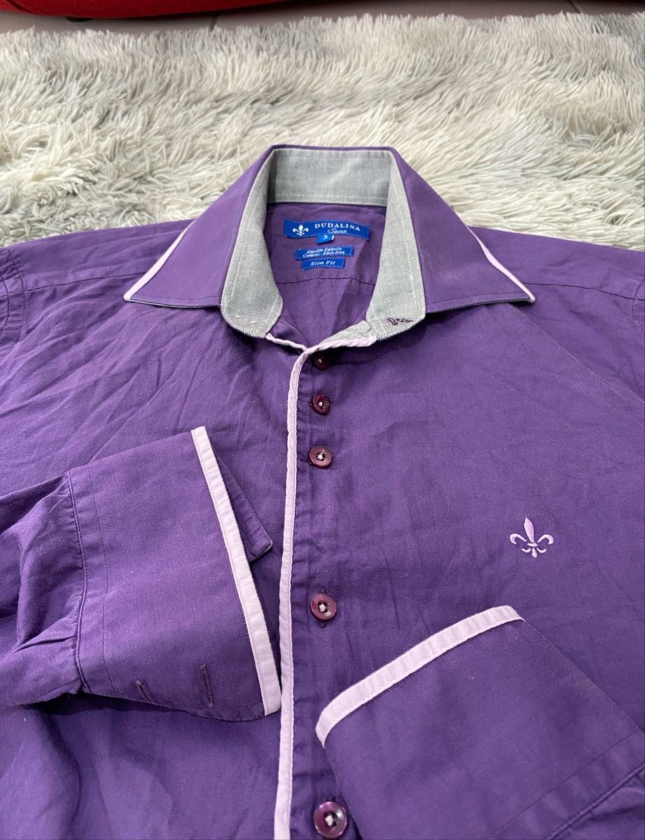 Camisa Social Roxa Dudalina 3 | Camisa Masculina Dudalina Usado ...