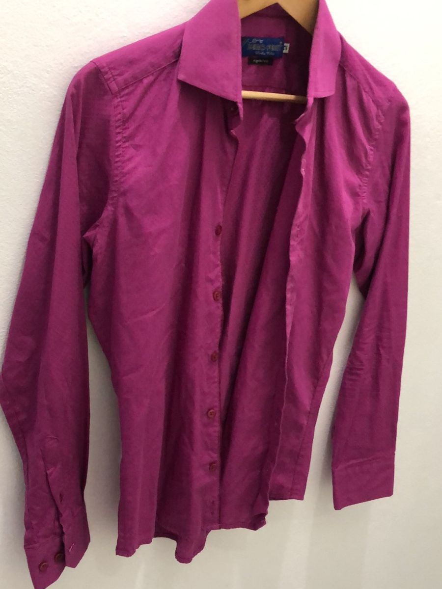 Camisa Social Roxa Remu Fenut | Camisa Masculina Remo Fenut Usado ...