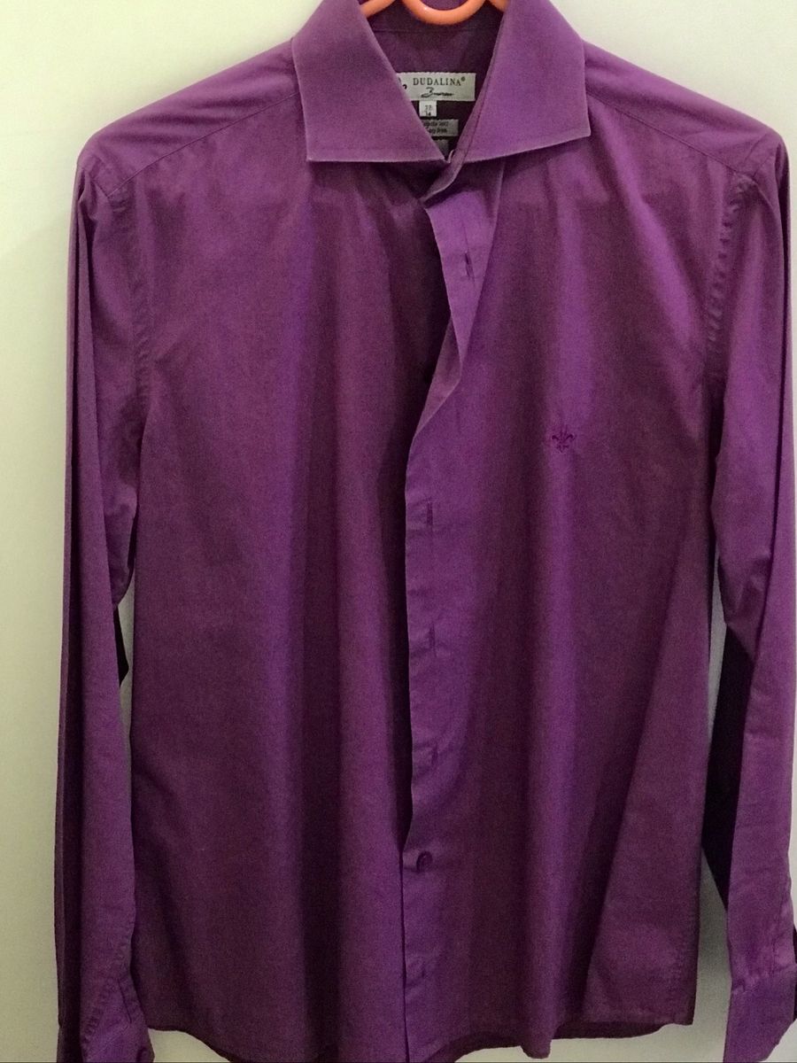 Camisa Social Roxa | Camisa Masculina Dudalina Usado 69269394 | enjoei