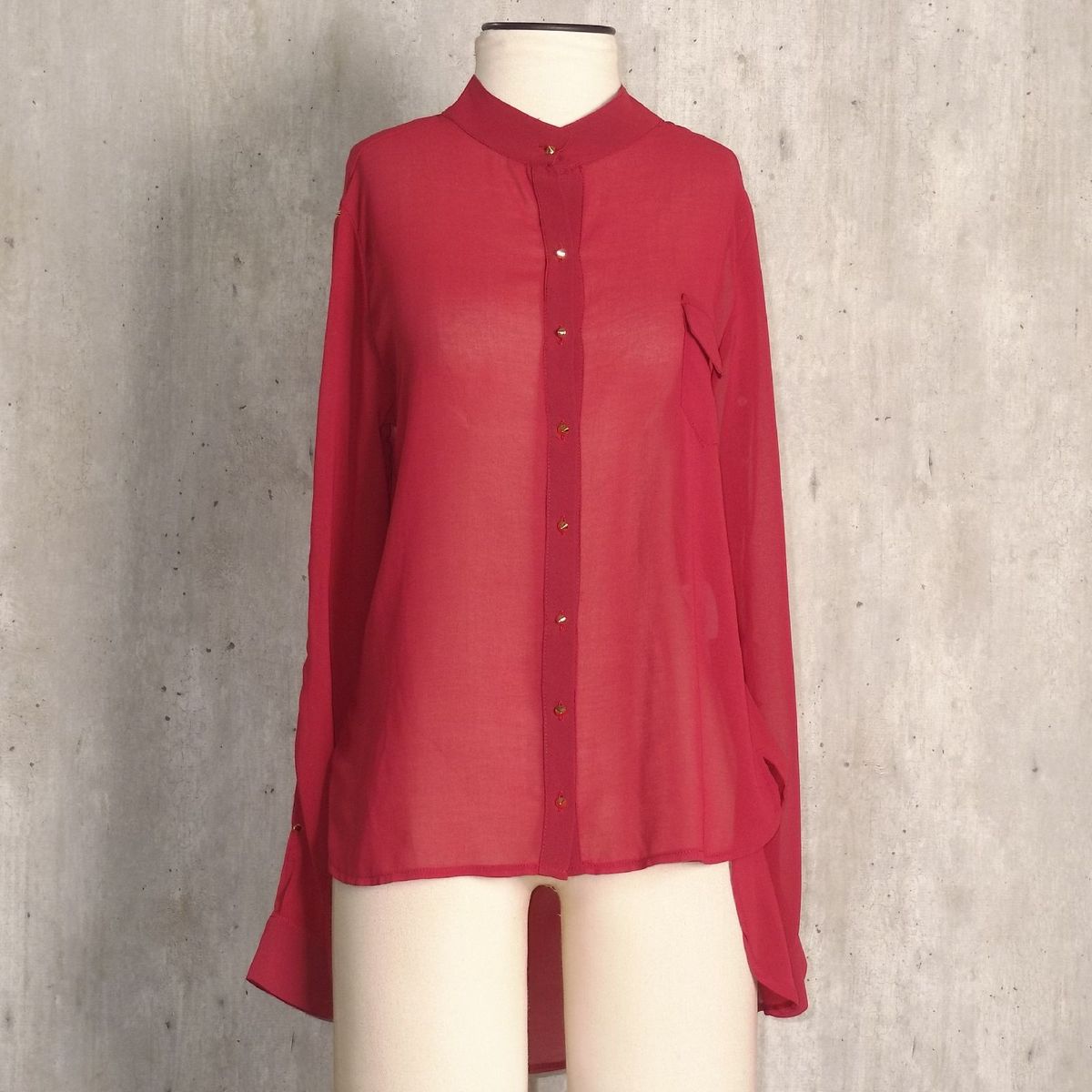 Camisa Vinho Spike Jo Fashion | Camisa Feminina Jo Fashion Usado ...