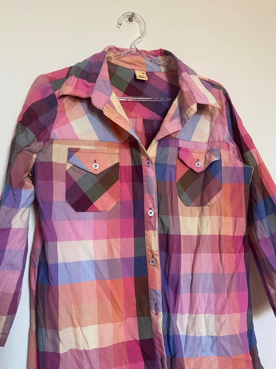 Camisa Xadrez Colorida Zimpy | Camisa Feminina Zimpy Usado 84115528 ...