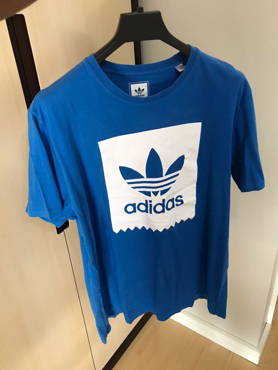Camiseta Adidas Logo Azul | Camiseta Masculina Adidas Usado 77461416 ...