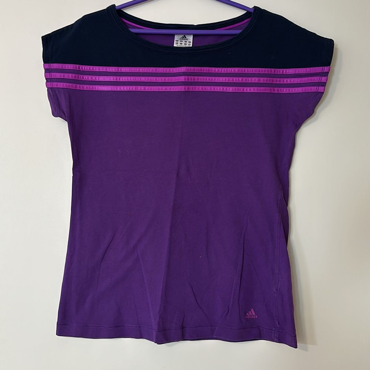 Camiseta Adidas Malha Roxa Gola Canoa | Blusa Feminina Adidas Usado ...