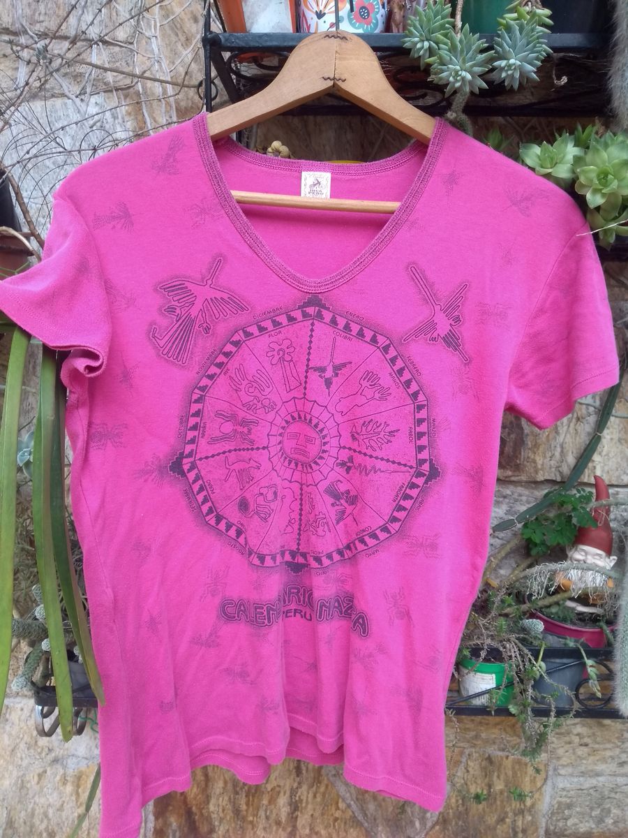 Camiseta Calendário Inca | Camiseta Feminina Inca Peru Usado 85537158 ...