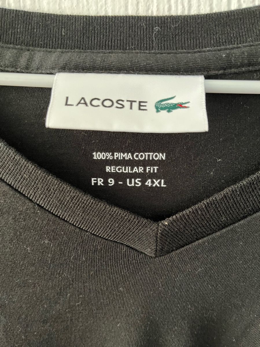 Camiseta Lacoste Original Preta | Camiseta Masculina Lacoste Usado ...