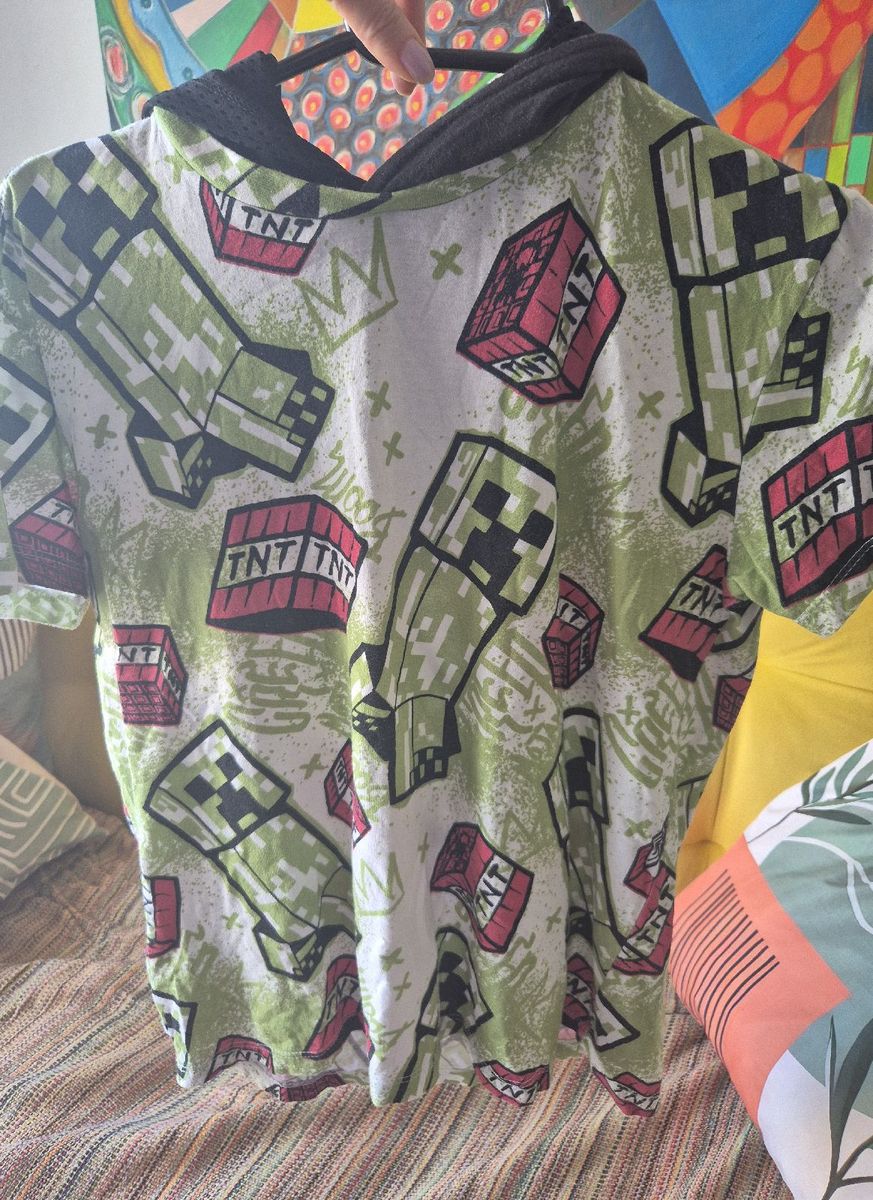 Camiseta Minecraft | Roupa Infantil para Menino Minecraft Usado ...