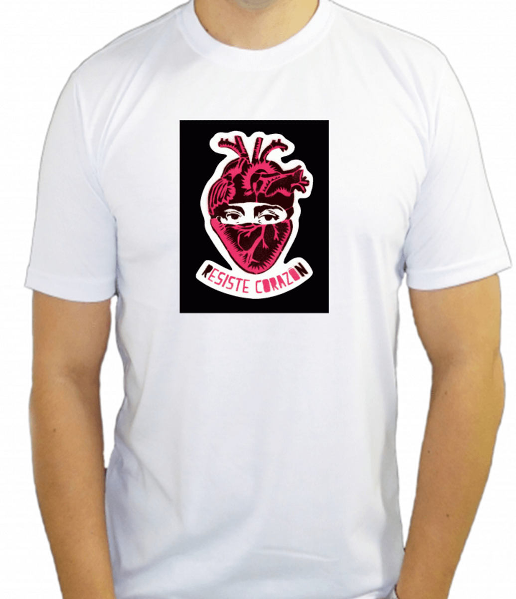 Camiseta Resiste Corazón | Camiseta Masculina Verve Nunca Usado ...