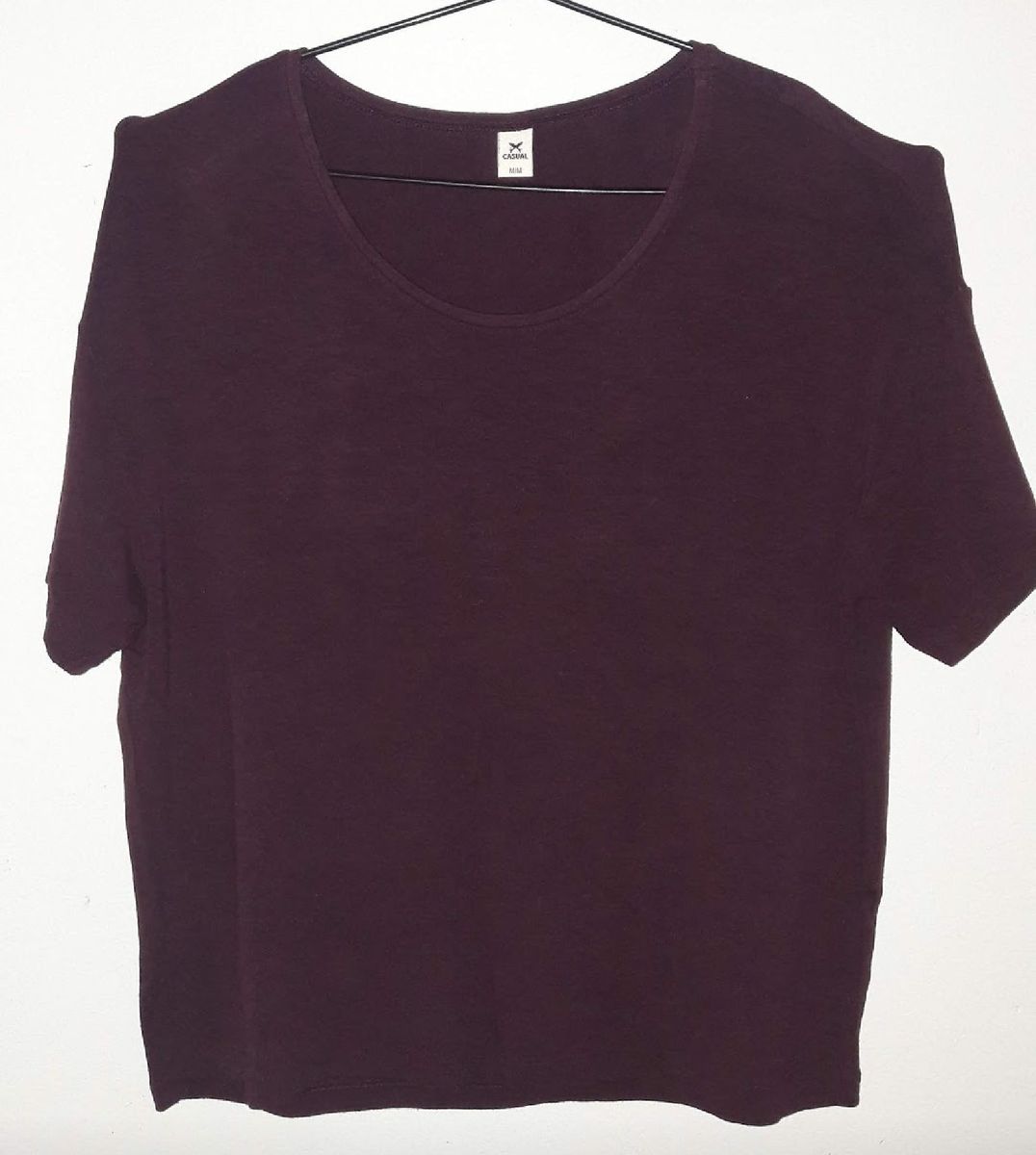 Camiseta Roxa Manga Curta Malha Levinha Hering | Camiseta Feminina ...