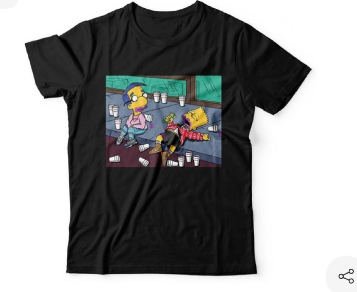 Camiseta Simpisons Bart Lean | Camiseta Masculina Paiton Nunca Usado ...