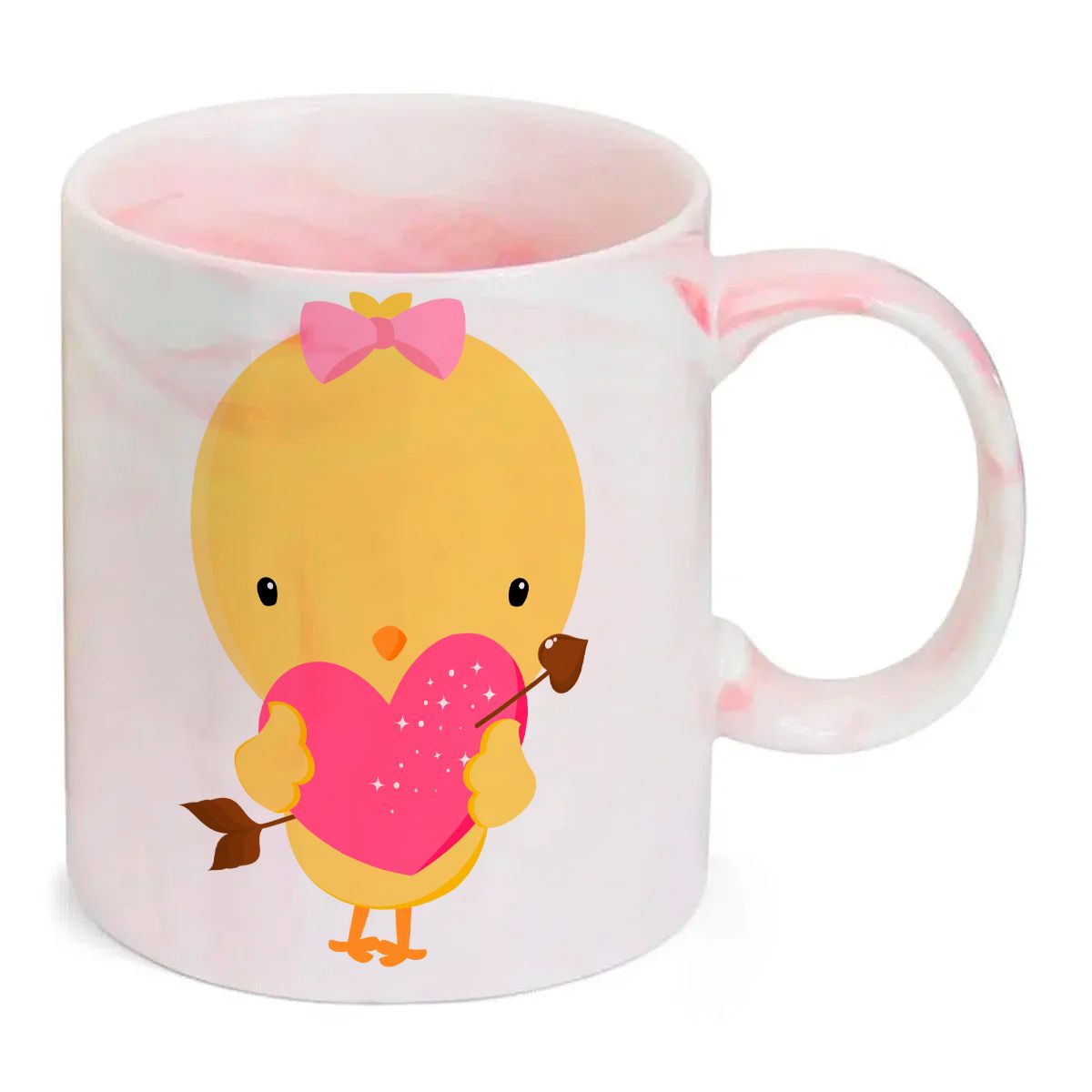 Caneca Marmorizada Rosa Pintinho Menina Dia Dos Namorados | Móvel de ...