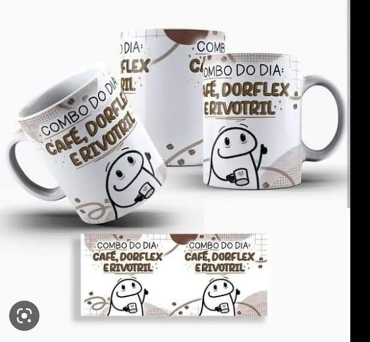 Caneca Nova Flork Café Dorflex e Rivotril Meme Caneca de Café ...