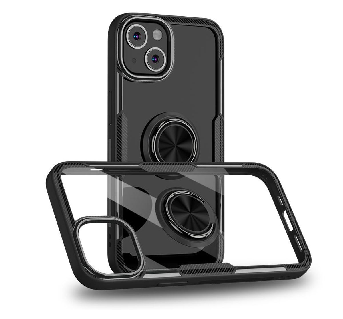 Capa Apple Iphone 13 Mini (tela 5.4) Carbon com Stand e Anel - Preto ...