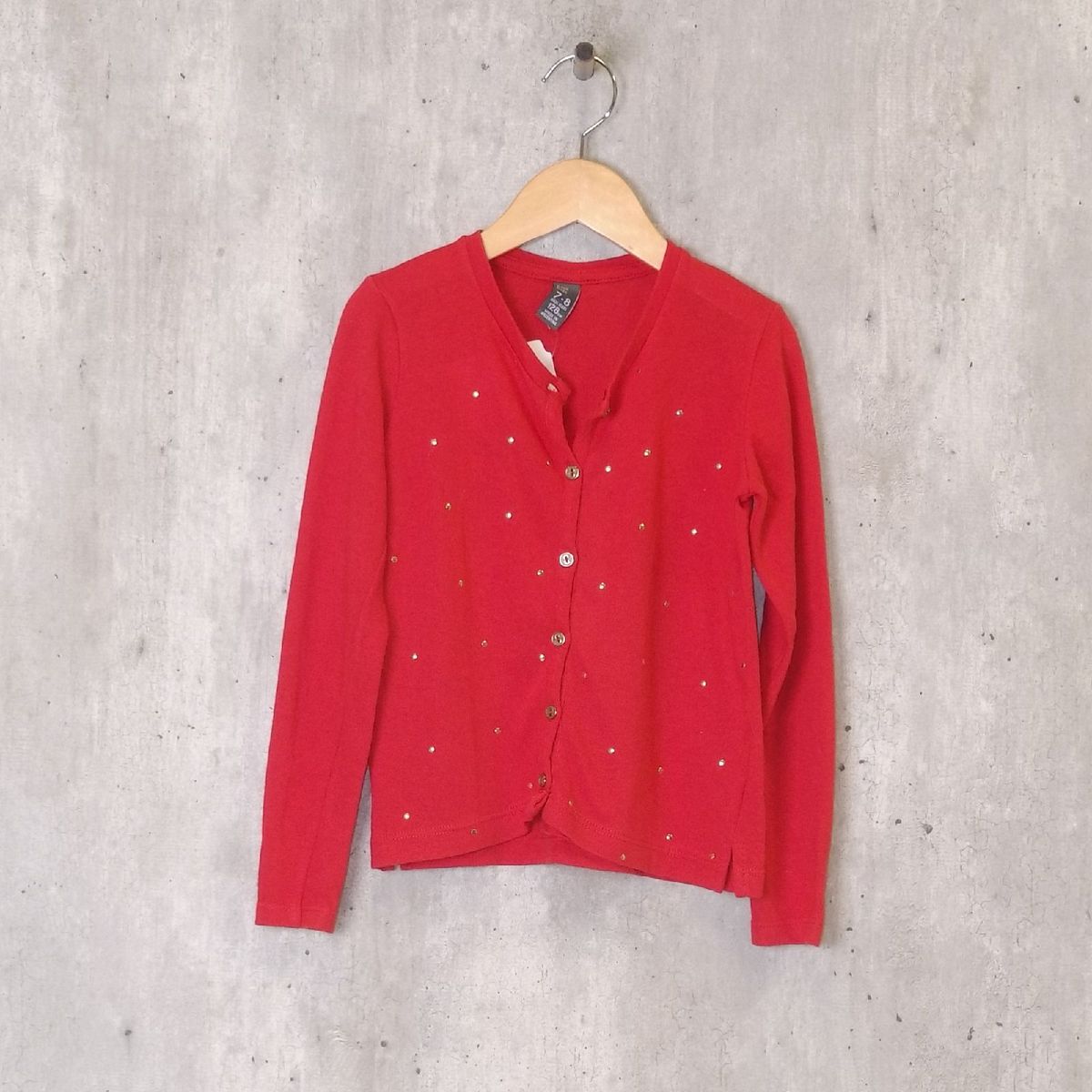 Cardigan Vermelho com Hotfix Zara Kids | Roupa Infantil para Menina ...