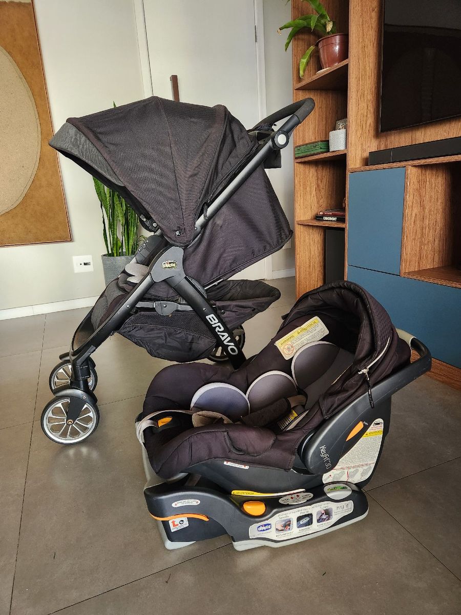 Carrinho de Bebê Chicco Bravo + Keyfit 360 | Item Infantil Chicco Usado ...